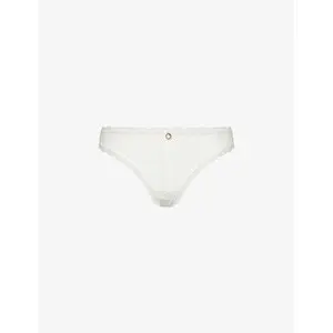AUBADE Rosessence Mid-rise Stretch-lace Tanga Briefs - Opale