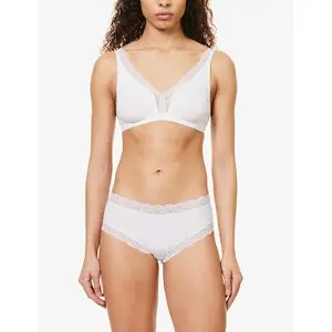 Hanro Mid-rise Lace-trim Stretch-cotton Briefs
