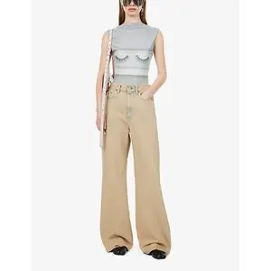 Acne Studios Brand-patch Wide-leg High-rise Denim Jeans