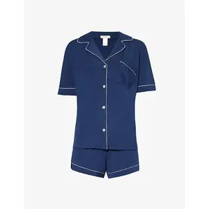 Eberjey Gisele Relaxed-fit Stretch-woven Jersey Pyjama Set - Navy Ivory