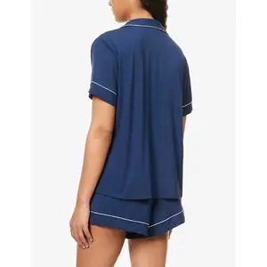 Eberjey Gisele Relaxed-fit Stretch-woven Jersey Pyjama Set - Navy Ivory