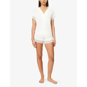Eberjey Malou Lace-trimmed Stretch-modal Pyjama Set - Ivory