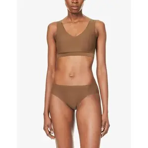 Chantelle Soft Stretch Seamless One-size Brazilian Briefs - Cocoa