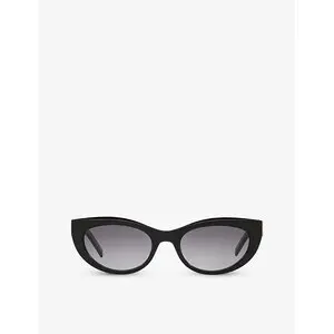 Saint Laurent Slm115 Oval-frame Sunglasses - Black