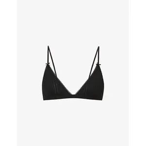 COU COU Pointelle Cotton Triangle Bra - 2black