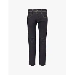REPLAY Anbass Hyperflex Slim-fit Straight-leg Jeans - Dark Blue