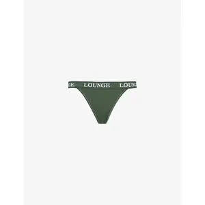 Lounge Bamboo Triangle Branded-waistband Stretch-jersey Thong