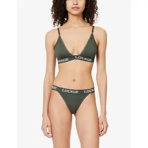 Lounge Bamboo Triangle Branded-waistband Stretch-jersey Thong