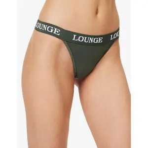 Lounge Bamboo Triangle Branded-waistband Stretch-jersey Thong