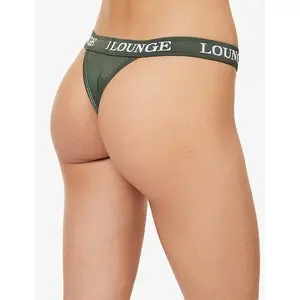 Lounge Bamboo Triangle Branded-waistband Stretch-jersey Thong