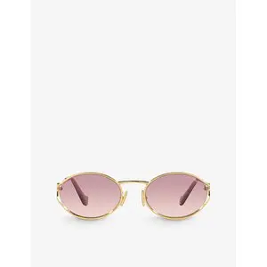 Miu Miu Mu 52ys Round-frame Sunglasses - Gold