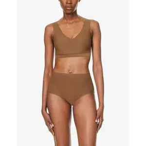 Chantelle Soft Stretch Seamless One-size High-waisted Briefs - Cocoa