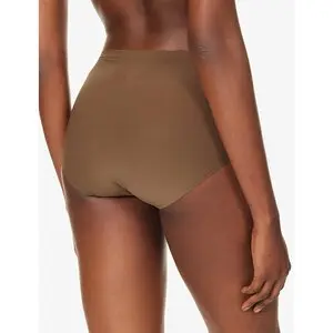 Chantelle Soft Stretch Seamless One-size High-waisted Briefs - Cocoa