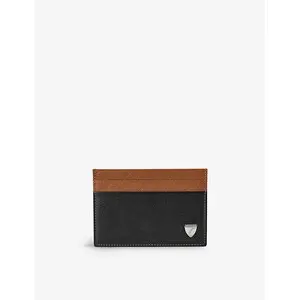 ASPINAL OF LONDON Slim Brand-plaque Leather Card Holder - Black