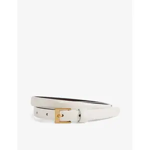 REISS Holly Leather Belt - Off White