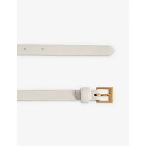 REISS Holly Leather Belt - Off White