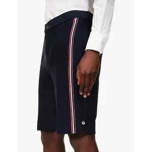 Thom Browne Striped-trim Straight-leg Cotton Shorts