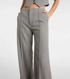 Chloé Wool Flared Trousers - Grey