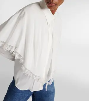 Chloé Knotted Heritage Silk Crêpe De Chine Blouse - White