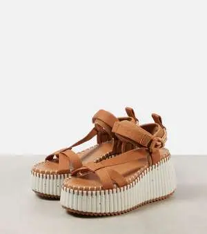Chloé Nama 80 Wedge Sandals