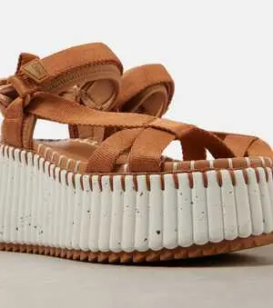 Chloé Nama 80 Wedge Sandals