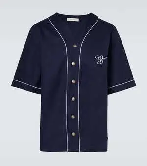 WALES BONNER Freestyle Logo Cotton Drill Shirt - Blue