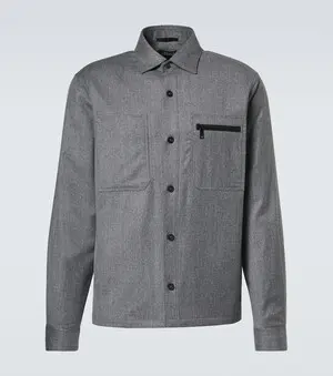 Zegna Padded Wool Mélange Overshirt Grey