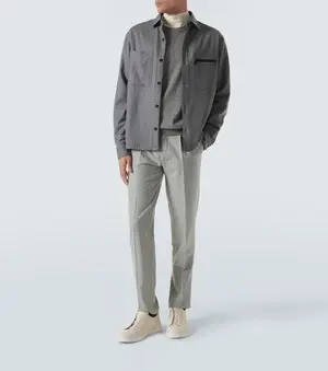 Zegna Padded Wool Mélange Overshirt - Grey