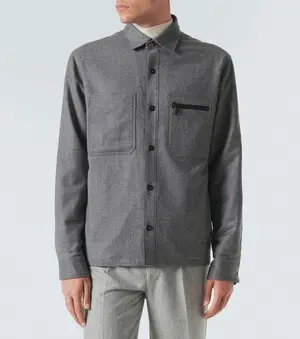 Zegna Padded Wool Mélange Overshirt - Grey