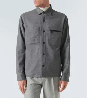 Zegna Padded Wool Mélange Overshirt - Grey