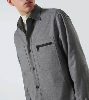 Zegna Padded Wool Mélange Overshirt - Grey