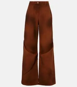 Attico Oversized Wide-leg Jeans - Brown