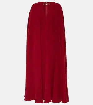Valentino Garavani Cady Couture Caped Silk Gown