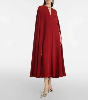 Valentino Garavani Cady Couture Caped Silk Gown