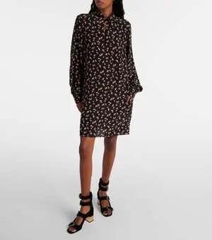 Chloé Floral Silk Chiffon Minidress