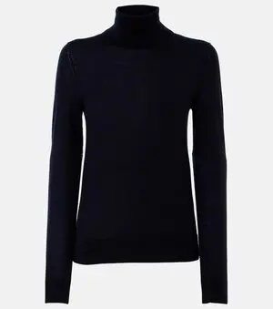 Loro Piana Neo Piuma Cashmere Turtleneck Top - Blue