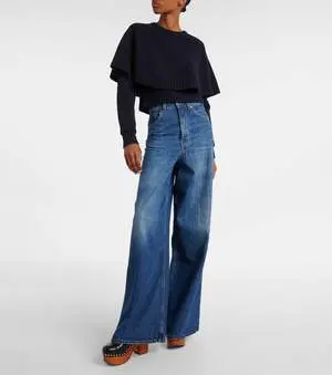 Chloé Caped Wool And Cashmere Top