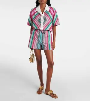 Valentino Garavani Striped Cotton Poplin Shorts