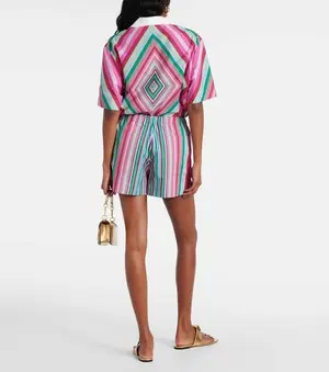 Valentino Garavani Striped Cotton Poplin Shorts