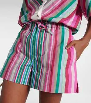 Valentino Garavani Striped Cotton Poplin Shorts