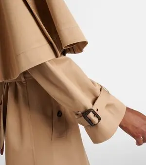 Chloé Caped Cotton Gabardine Trench Coat - Brown