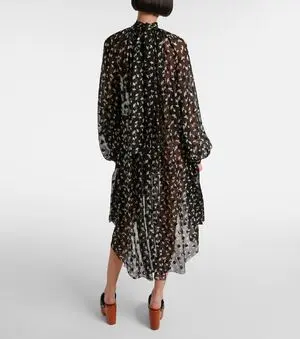 Chloé Floral Silk Chiffon Midi Dress