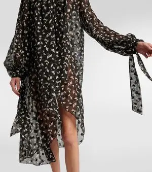 Chloé Floral Silk Chiffon Midi Dress