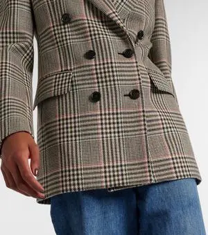 Chloé Double-breasted Checked Wool Blazer