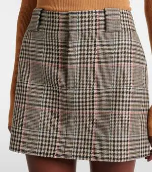 Chloé Checked Wool Miniskirt