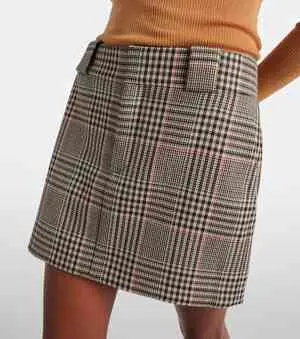 Chloé Checked Wool Miniskirt