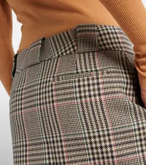 Chloé Checked Wool Miniskirt