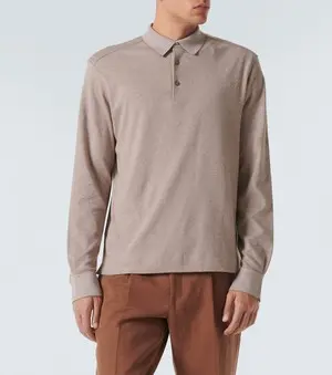 Zegna Cotton Polo Sweater - Neutrals