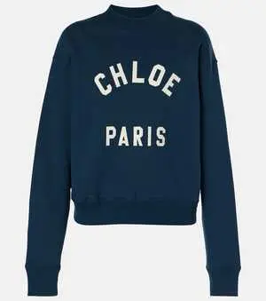 Chloé Logo Fleece Sweatshirt - Blue
