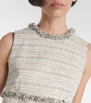 Valentino Garavani Embellished Tweed Minidress